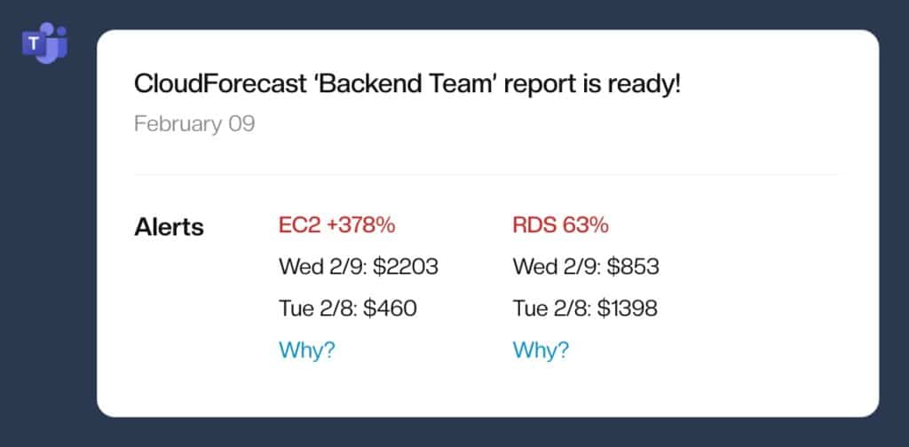 Get Reports with Microsoft AWS integration | CloudForecast